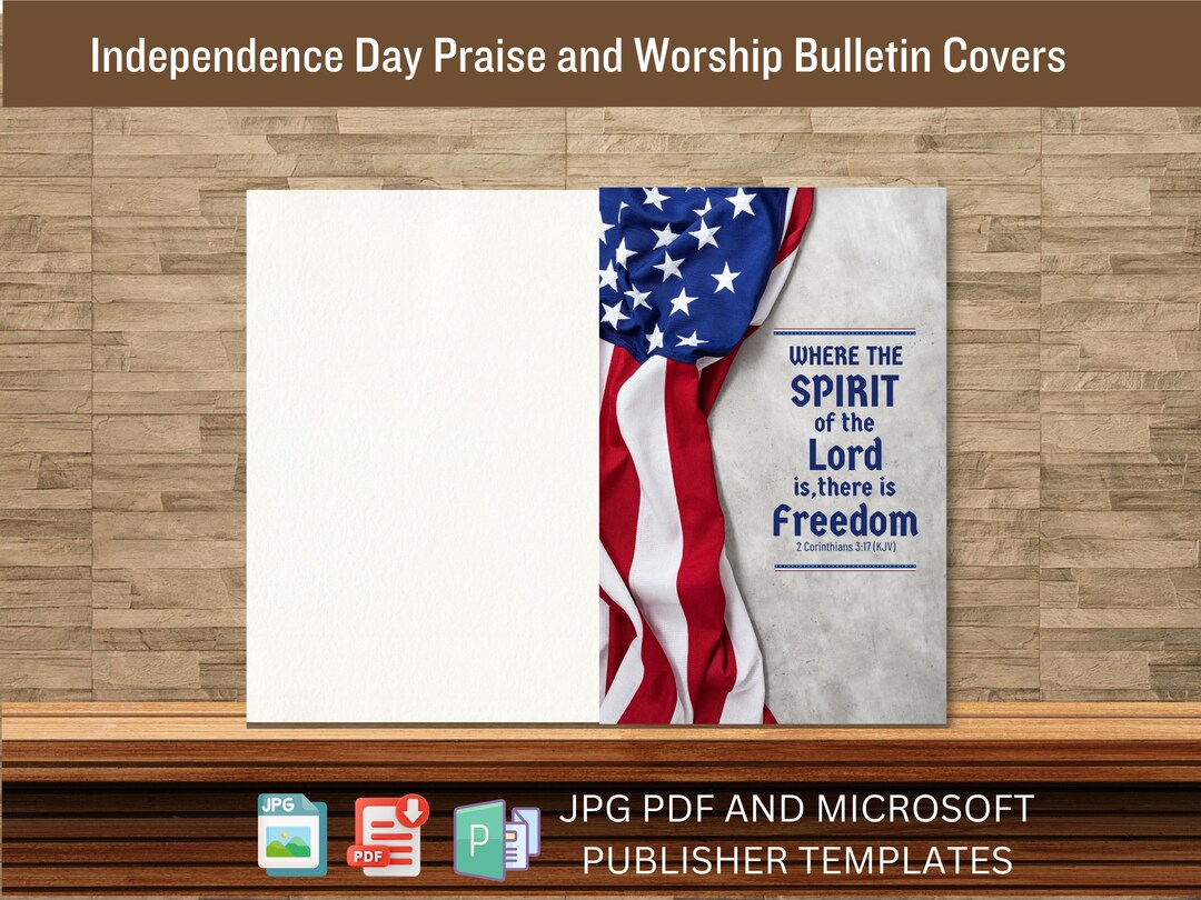Independence Day July 4 Patriotic Church Worship Bulletin or Events ...