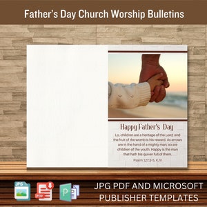 Fathers Day Bulletin Cover | Printable Church Program PDF/JPG/PUB ...