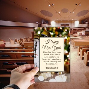 Printable Happy New Year Church Bulletin Cover, 2 Corinthians 5:17, All ...