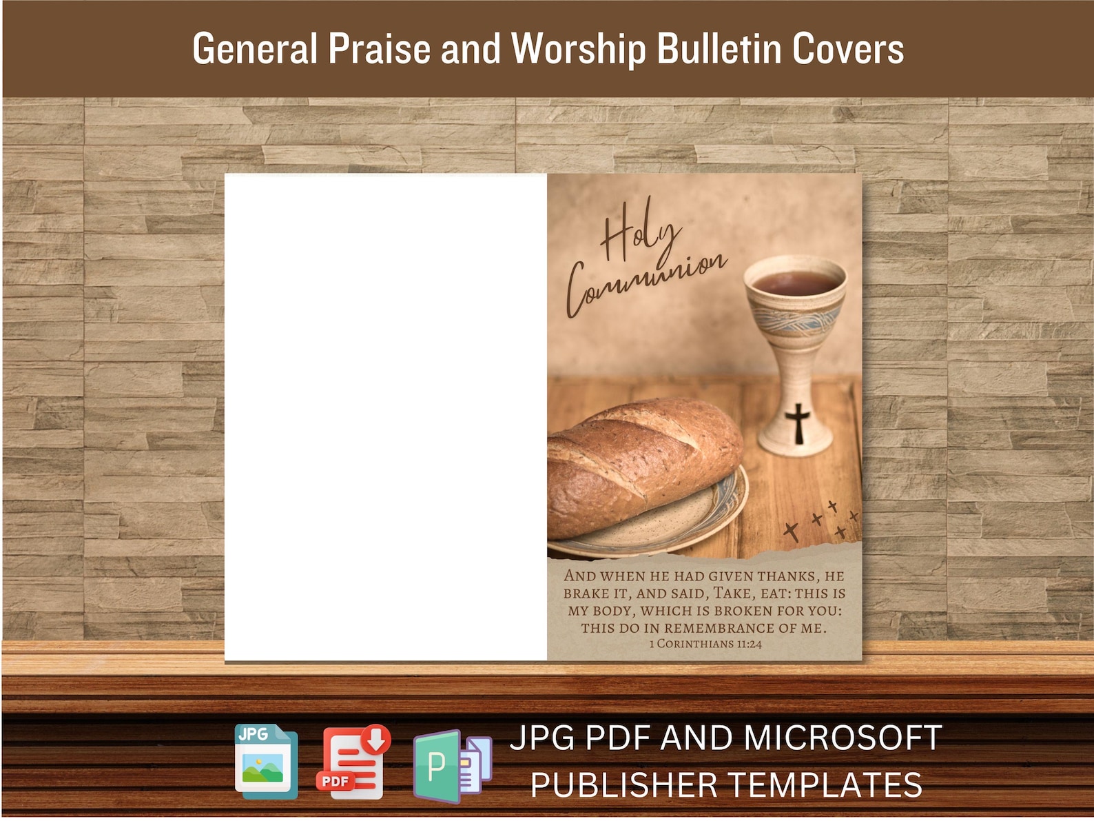 Church Bulletin Cover Art and Template Featuring Verse Do This in ...