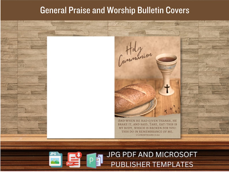 Church Bulletin Cover Art and Template Featuring Verse Do This in ...