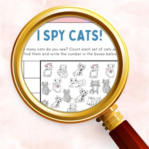 Cat Lover's I Spy Fun Games, I Spy for Kids Printable Fun Puzzles ...