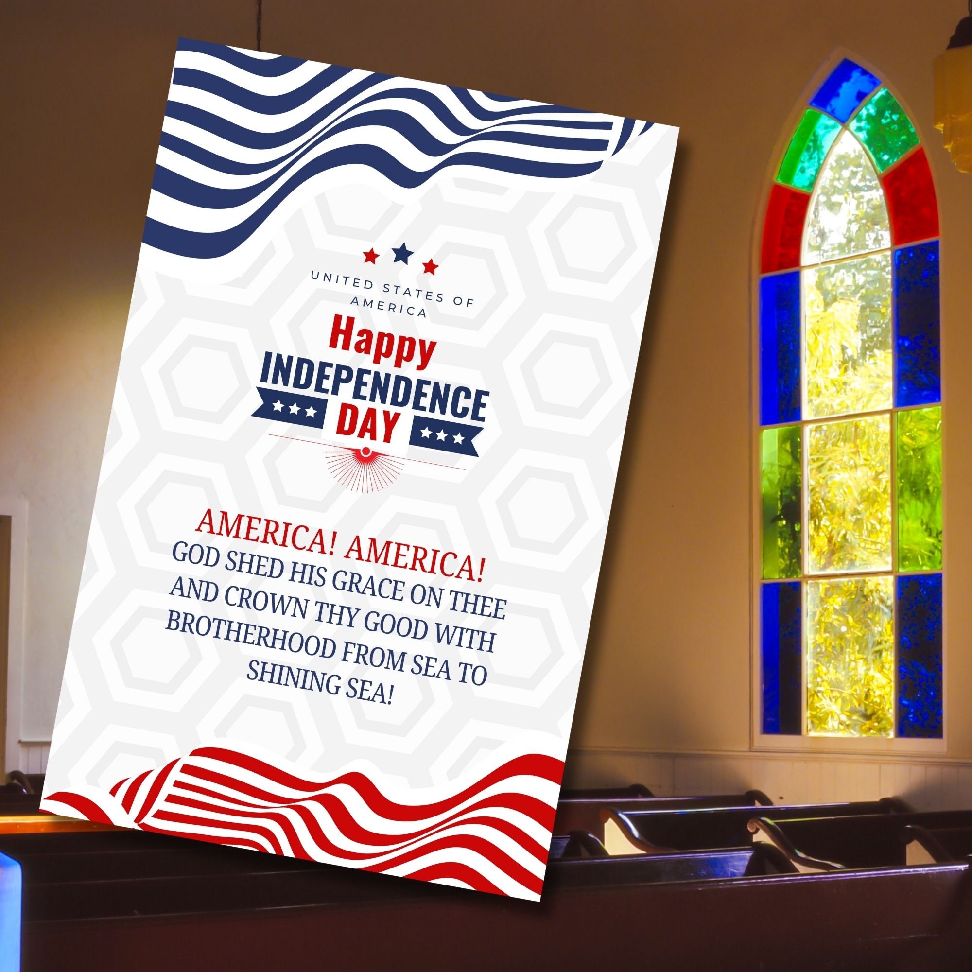 Independence Day July 4th America the Beautiful Patriotic Church ...