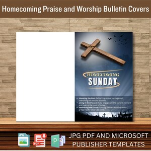 Printable Homecoming Sunday Church Bulletin Cover, Honoring Past ...