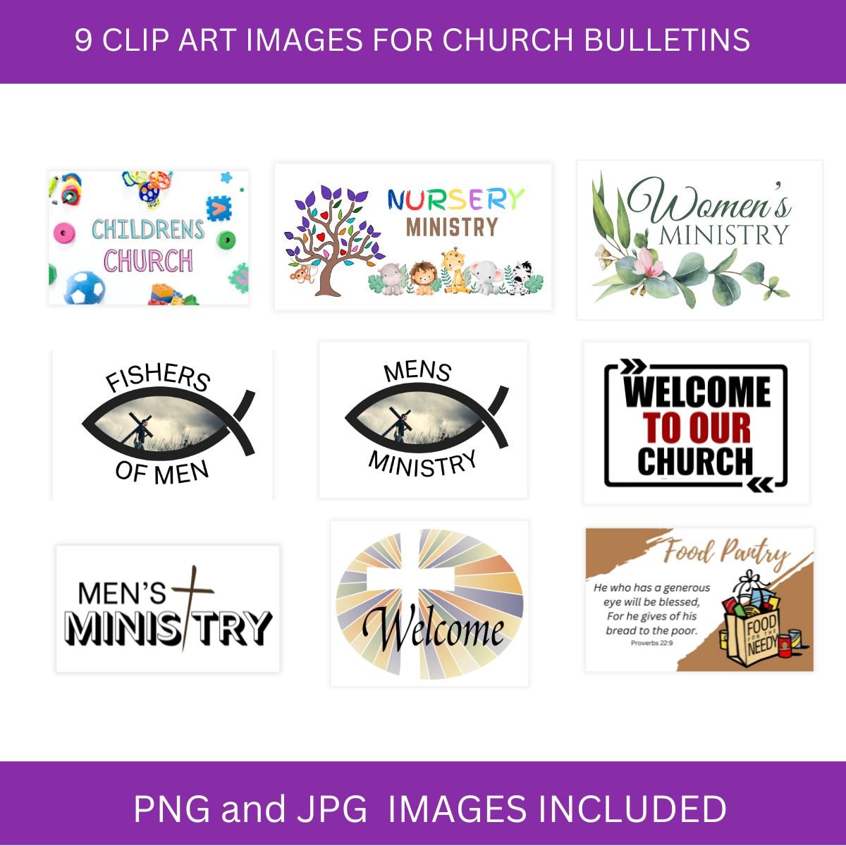 Bundle of 9 Christian Clipart Images for Traditional and Contemporary ...