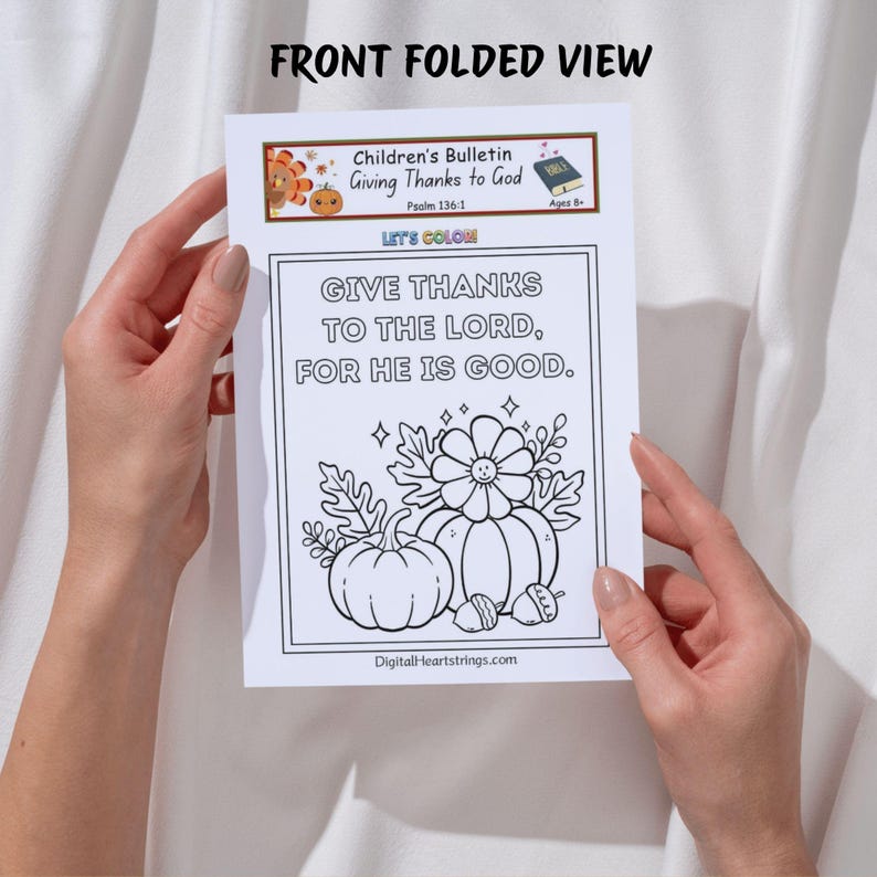 Fall Thanksgiving Activity Page for Kids, Children Church Printable ...