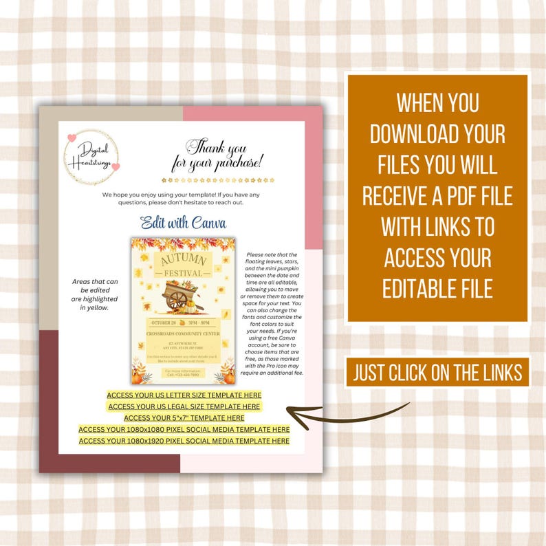 Autumn Festival Events Bundle Canva Editable Templates Neighbor Church ...