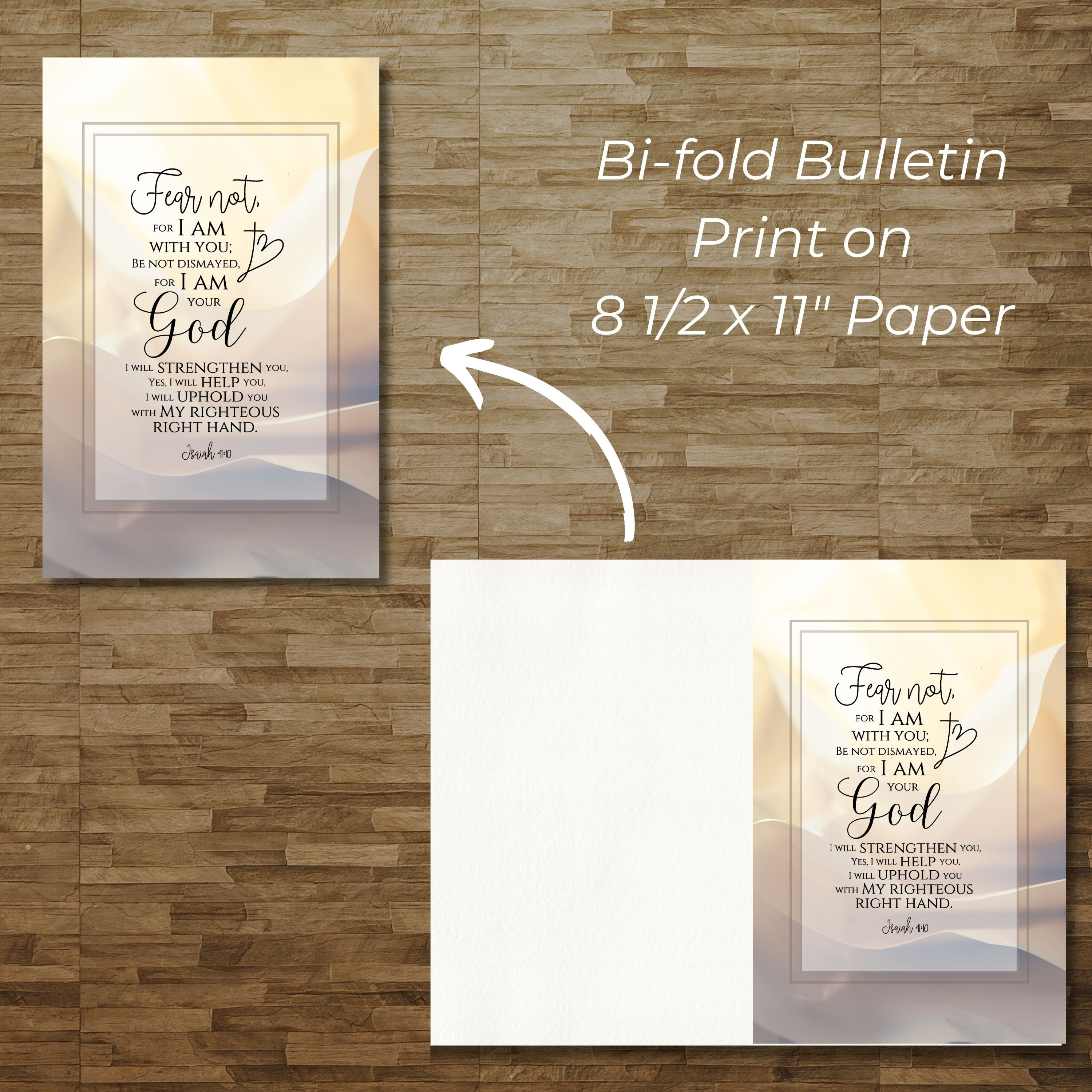 General Worship Church Bulletin Cover and Template Scripture Fear Not ...