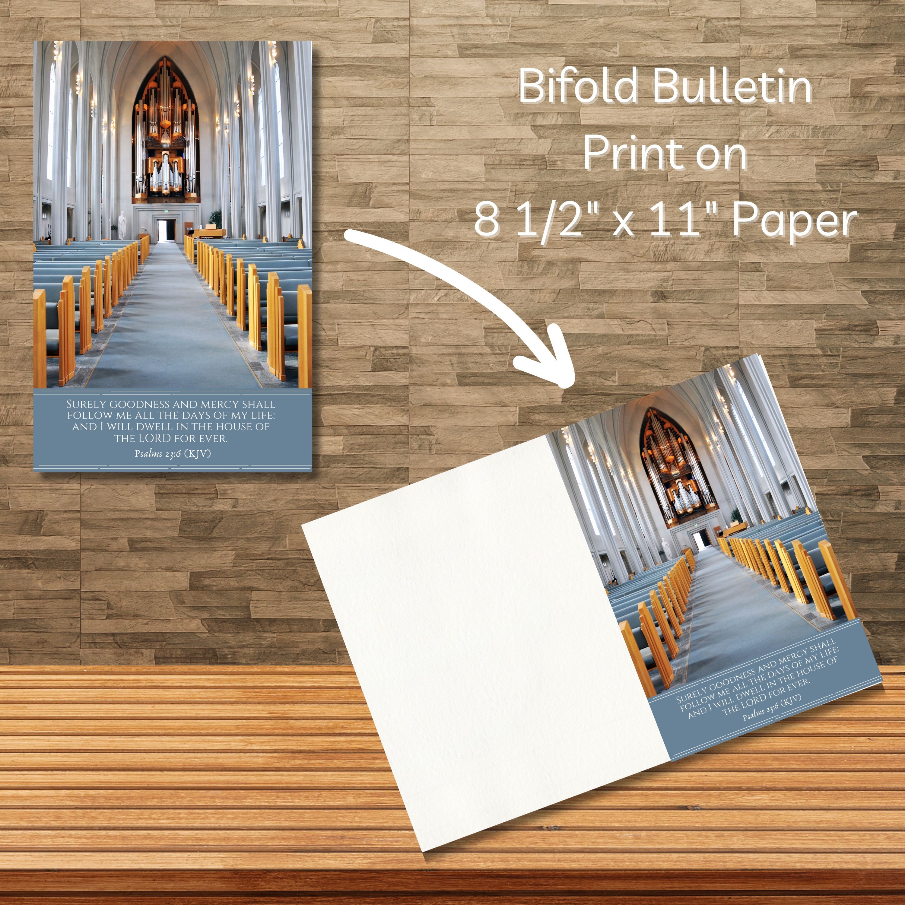 Church Bulletin Cover for Worship Services or Homecoming, Bible Verse ...
