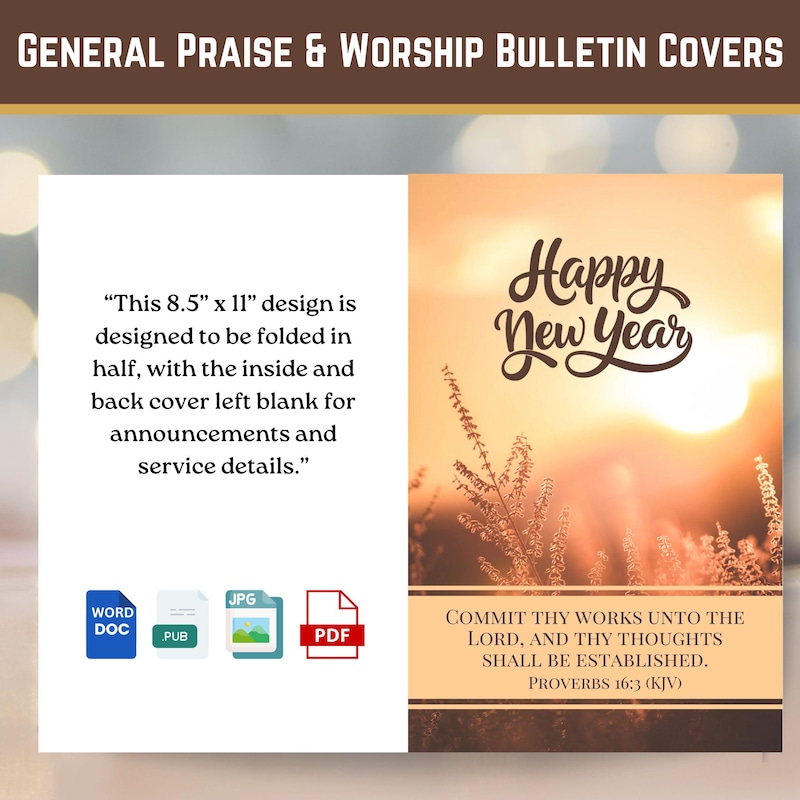 Church Bulletin Cover January - Etsy