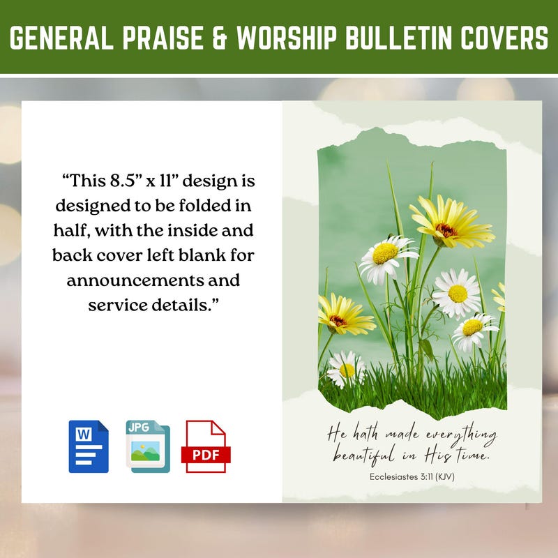 Summer Church Bulletin Cover - Etsy