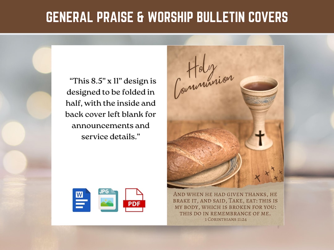Church Bulletin Cover Art and Template Do This in Remembrance of Me ...