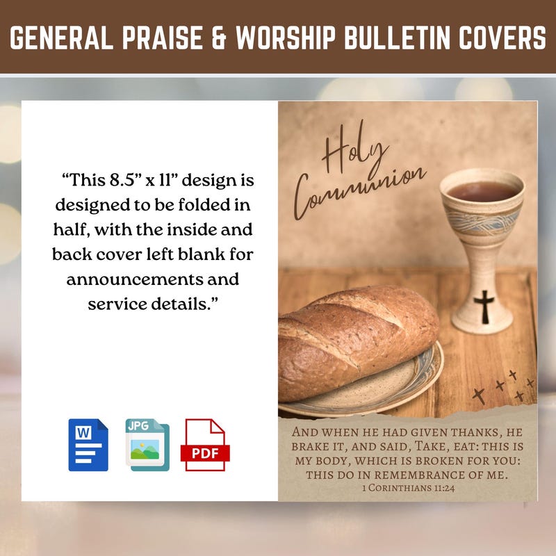 Church Communion Bulletin Cover - Etsy