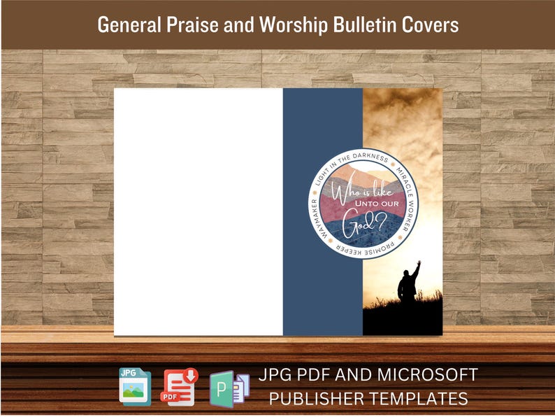 General Worship Church Bulletin Cover Waymaker Promise Keeper Miracle ...