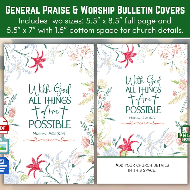 Summer Church Bulletin Cover - Etsy
