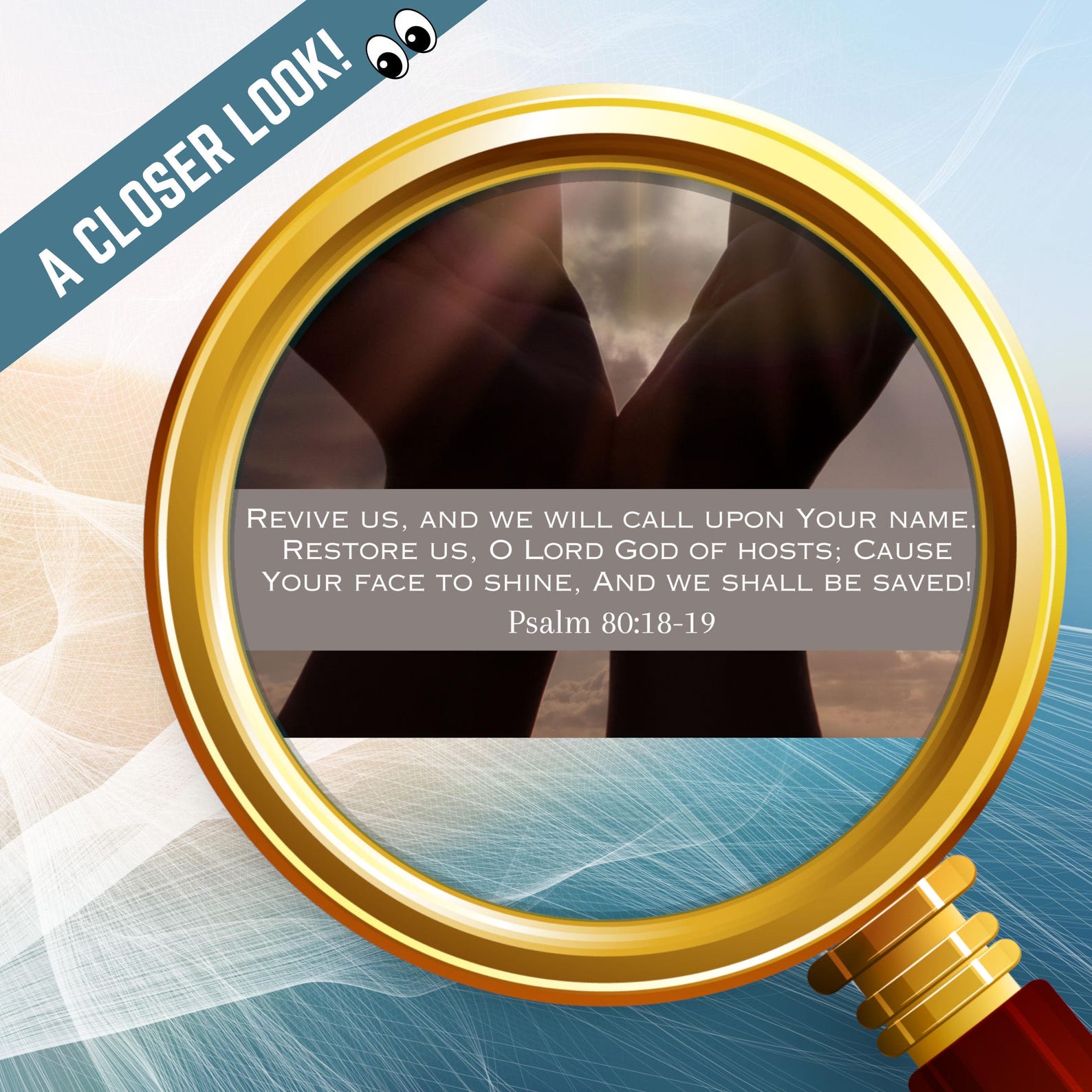 Church Revival Worship Bulletin Art Cover, Bible Verse From Psalm 80:18-19 Revive and Restore Us ...