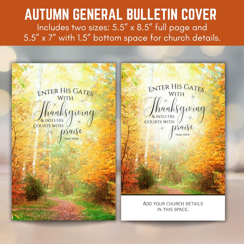 November Church Bulletin Covers - Etsy