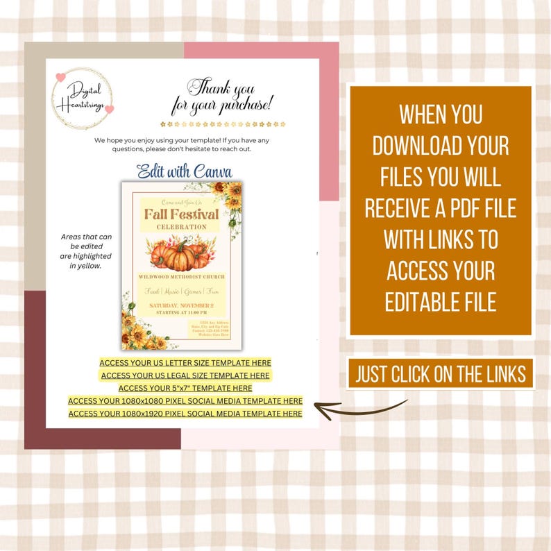 Fall Festival Events Bundle Canva Editable Templates for Neighborhood ...