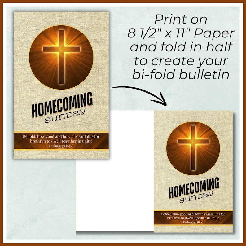 Printable Homecoming Sunday Church Bulletin Cover, Verse: How Pleasant ...
