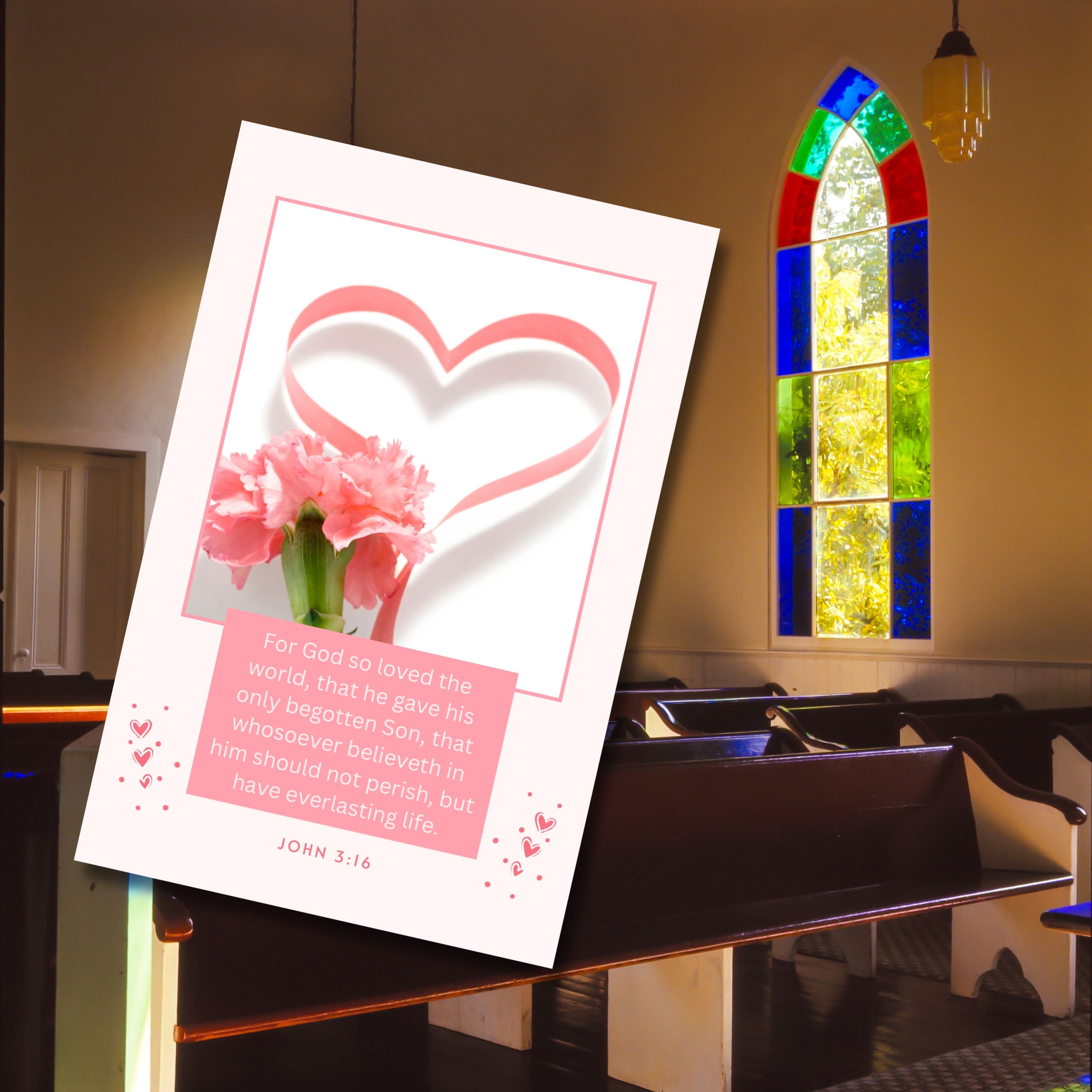 Church Bulletin Art Cover and Template for Worship Services Themed Love ...