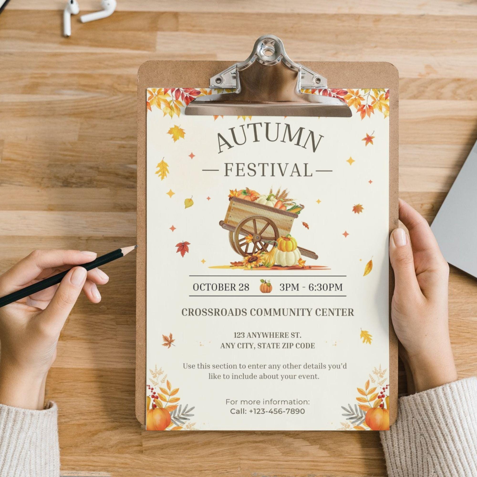Autumn Festival Events Bundle Canva Editable Templates Neighbor Church ...