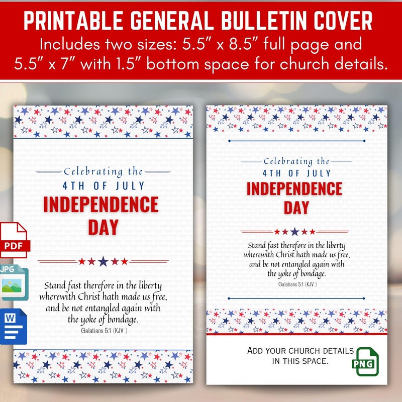 Church Bulletin Covers for July - Etsy