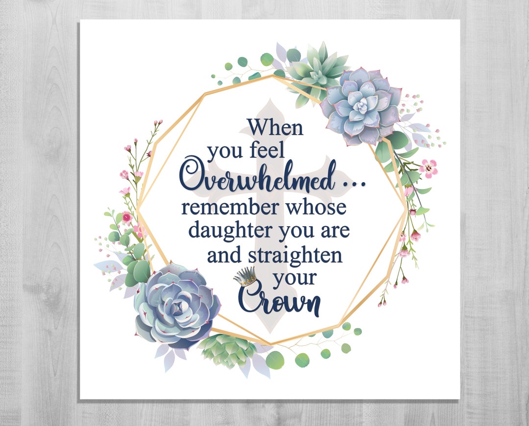 Straighten Your Crown Wall Art, Featuring Beautiful Succulent Wreath ...