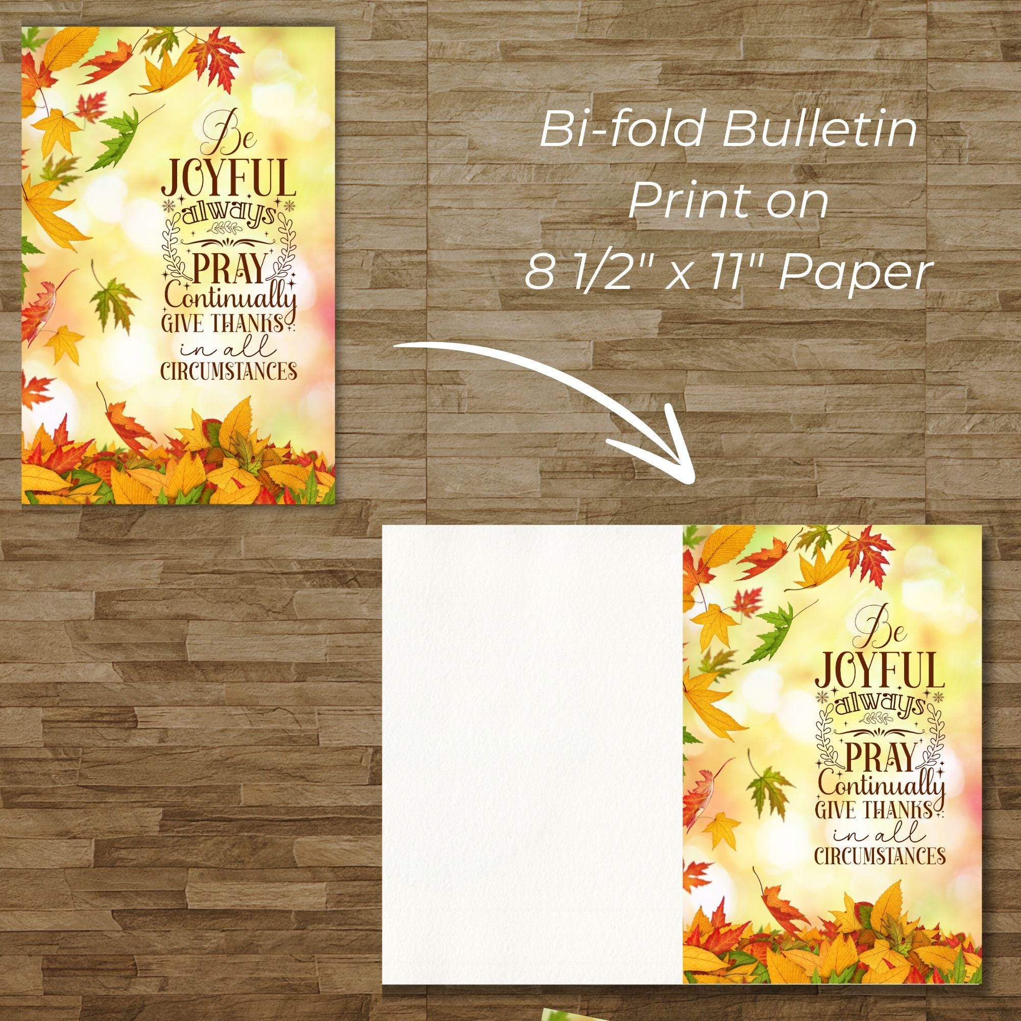 Printable General Praise & Worship Autumn Church Bulletin Cover Bi ...