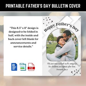 Fathers Day Church Bulletin Program Cover, Proverbs 20-7, Theme: the ...