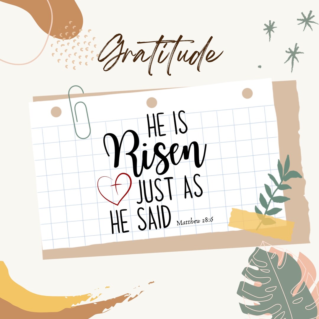 He is Risen Just as He Said 300DPI JPG & PNG Easter Clipart for ...