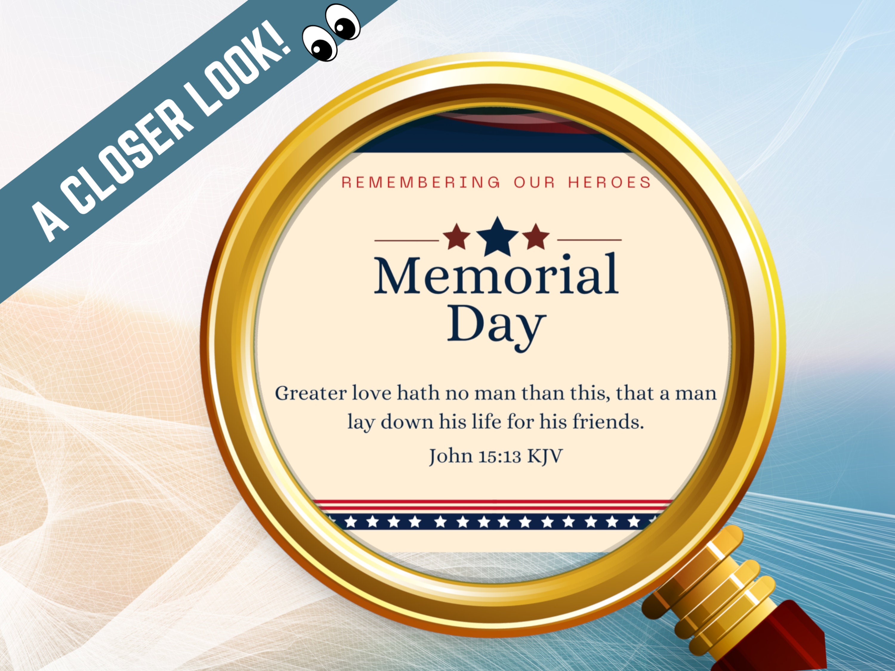 Memorial Day Church Bulletin Cover Worship Service Event Program ...