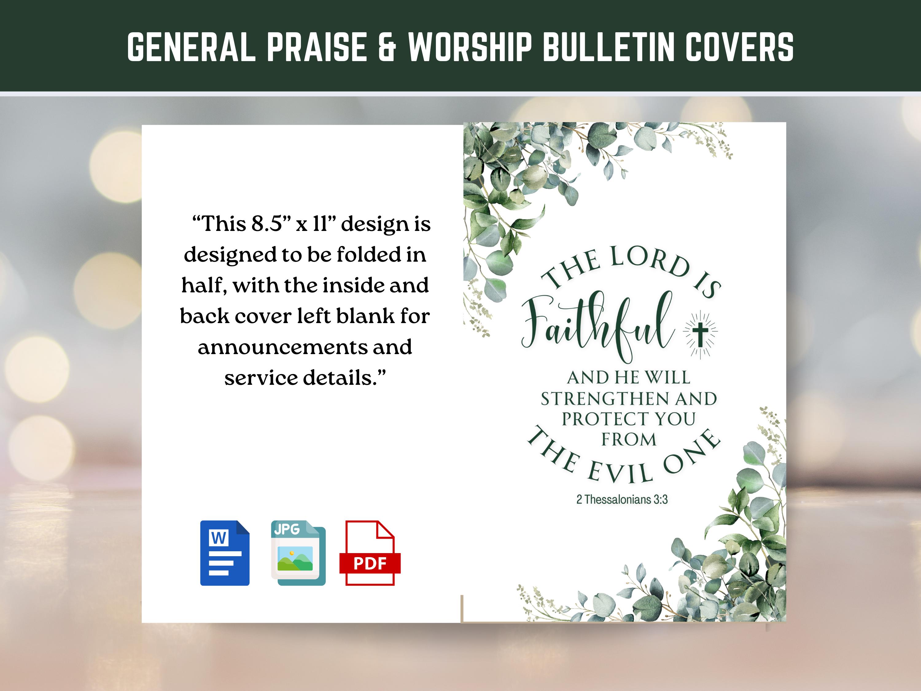 General Praise & Worship Church Bulletin Art Cover, Bible Verse the ...