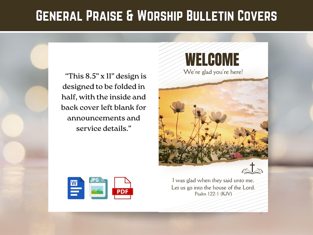 Sunday Church Bulletin Cover Art, Welcome We're Glad You're Here ...