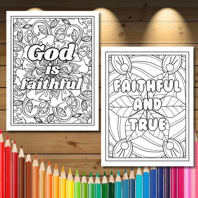 Printable Inspirational Bible Verse Coloring Page Bundle, 12 Pages of ...