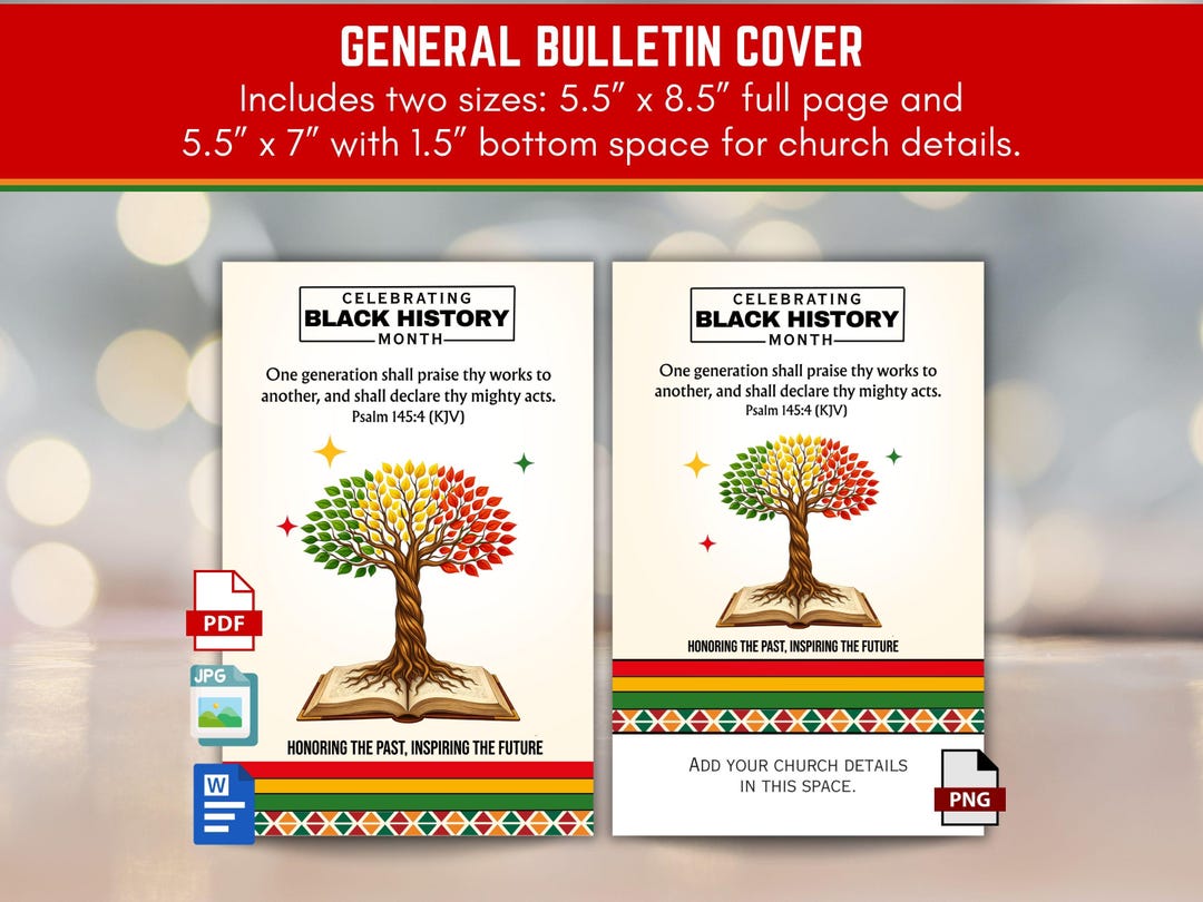 Printable Celebrating Black History Month Church Bulletin Cover for ...