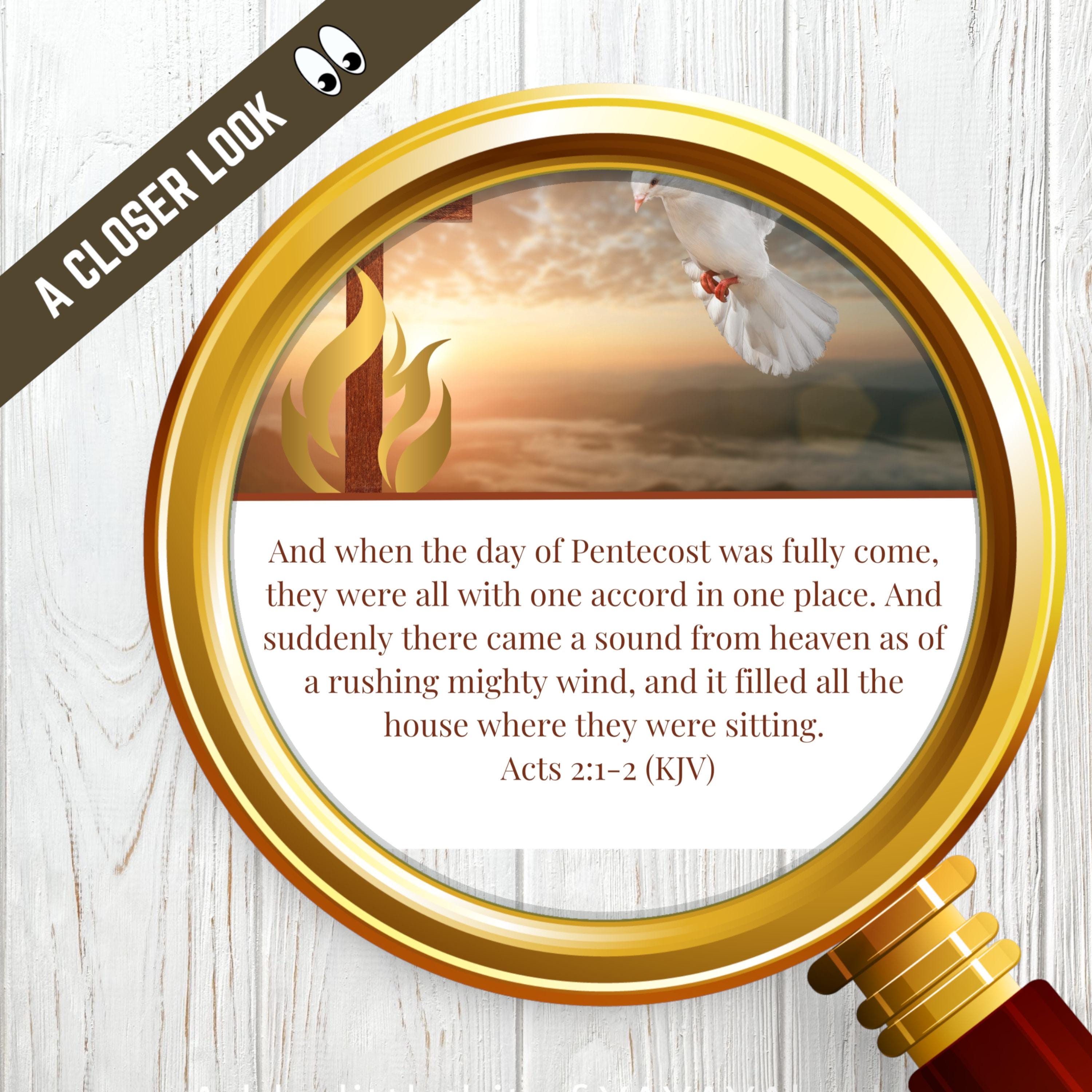 Pentecost Sunday Church Bulletin Art Cover Acts 2:1-2 KJV They Heard a ...