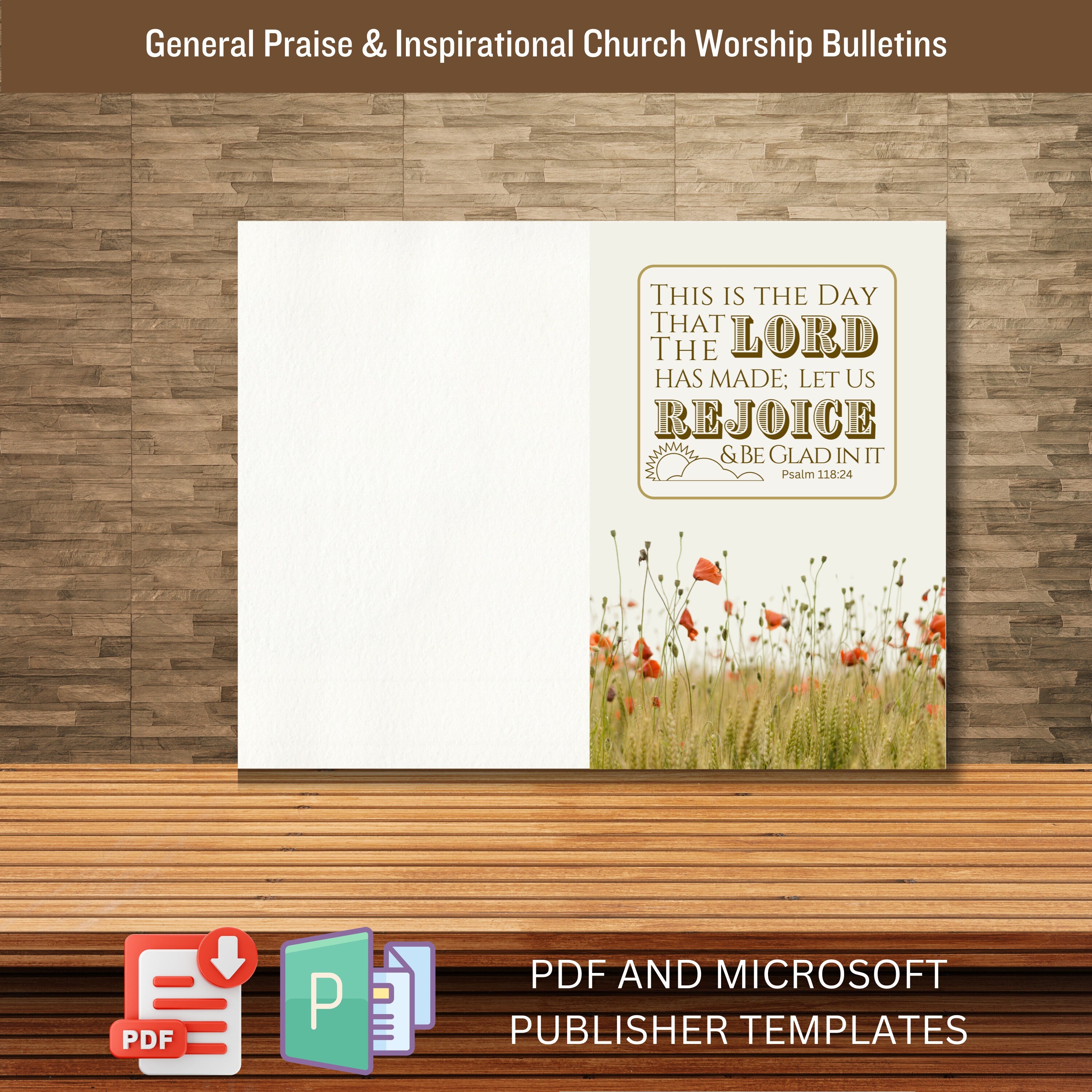 This is the Day the Lord Has Made Church Bulletin Cover & Template for ...