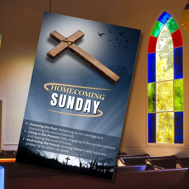 Printable Homecoming Sunday Church Bulletin Cover, Honoring Past ...