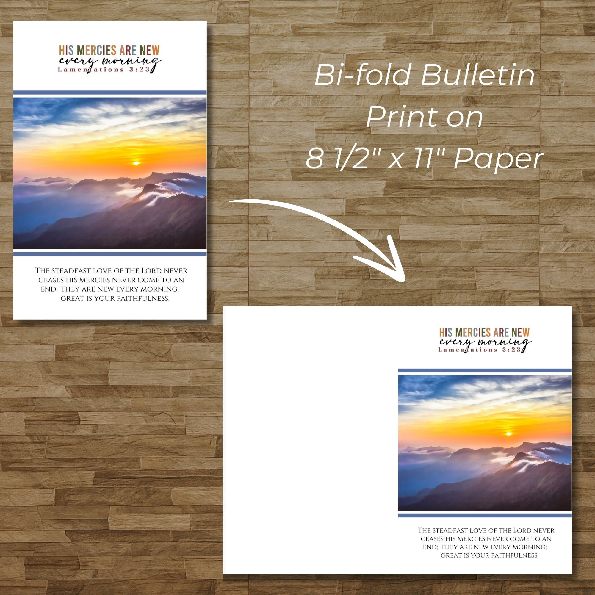 Printable General Praise and Worship Church Bulletin Cover With Bible ...