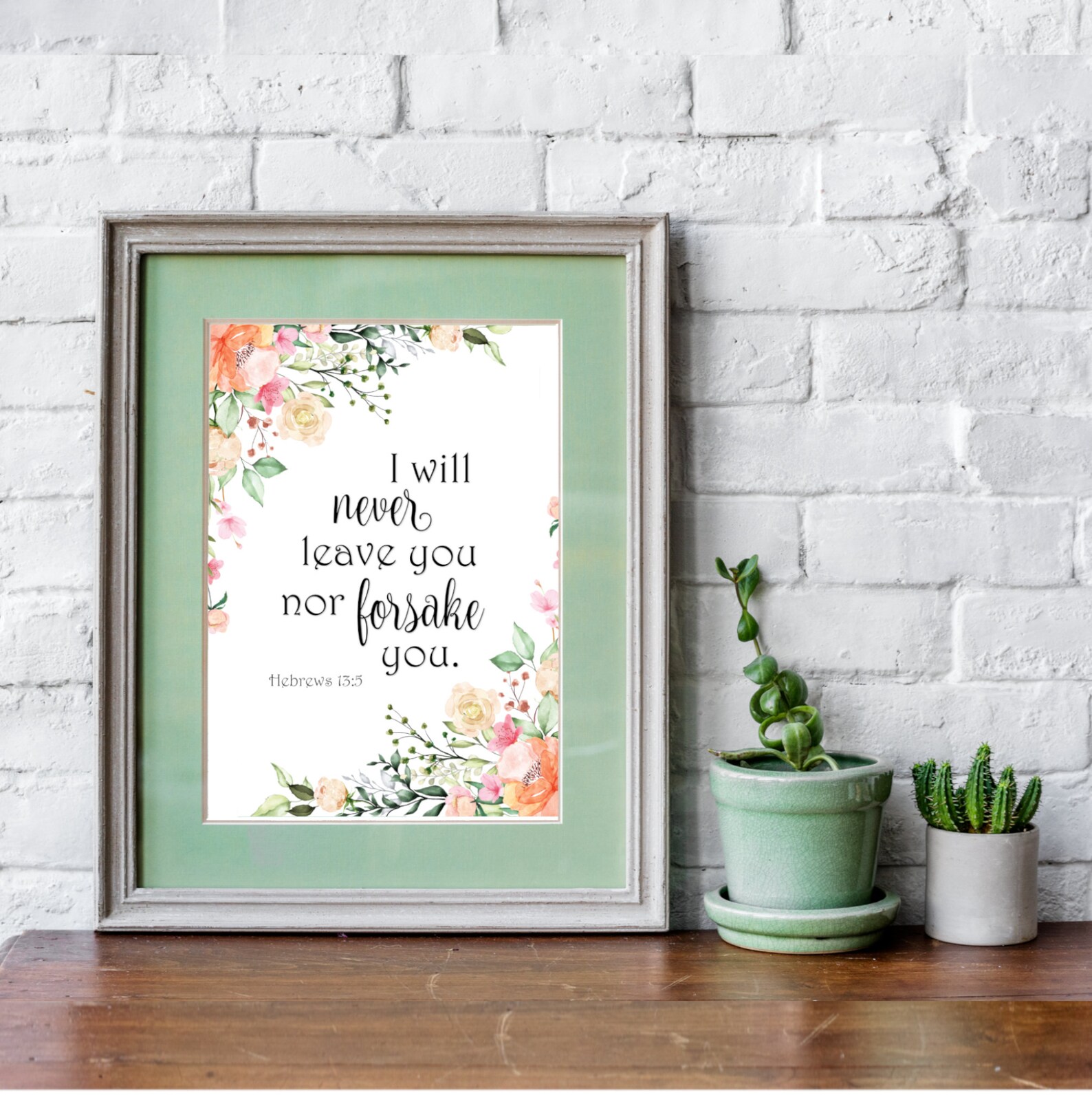 Printable Bible Verse Artwork Floral Printable Wall Art Digital ...
