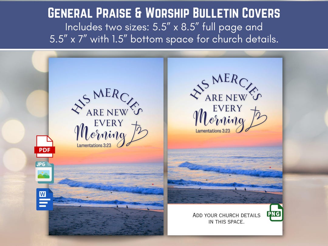 General Praise and Worship Church Bulletin Art Cover, Bible Scripture ...