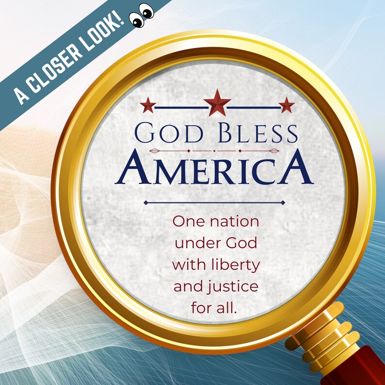 God Bless America Independence Day Church Bulletin Cover Worship or ...