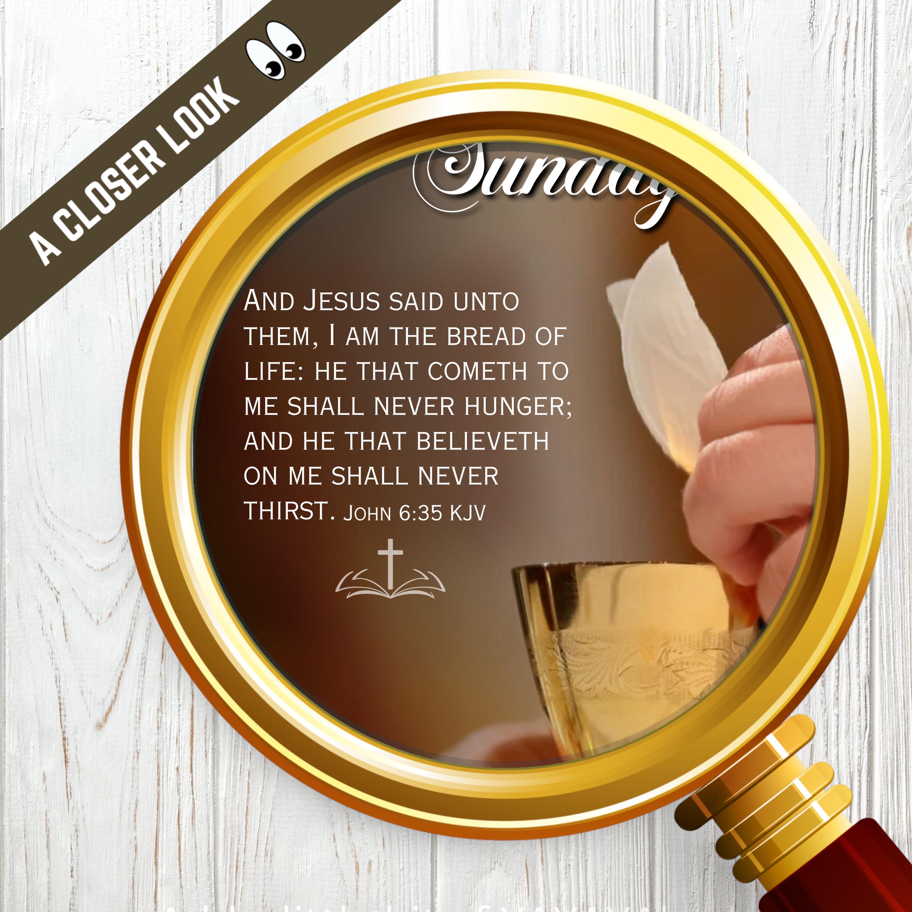 Communion Sunday Church Bulletin Cover Art, Verse John 6:35 the Bread ...