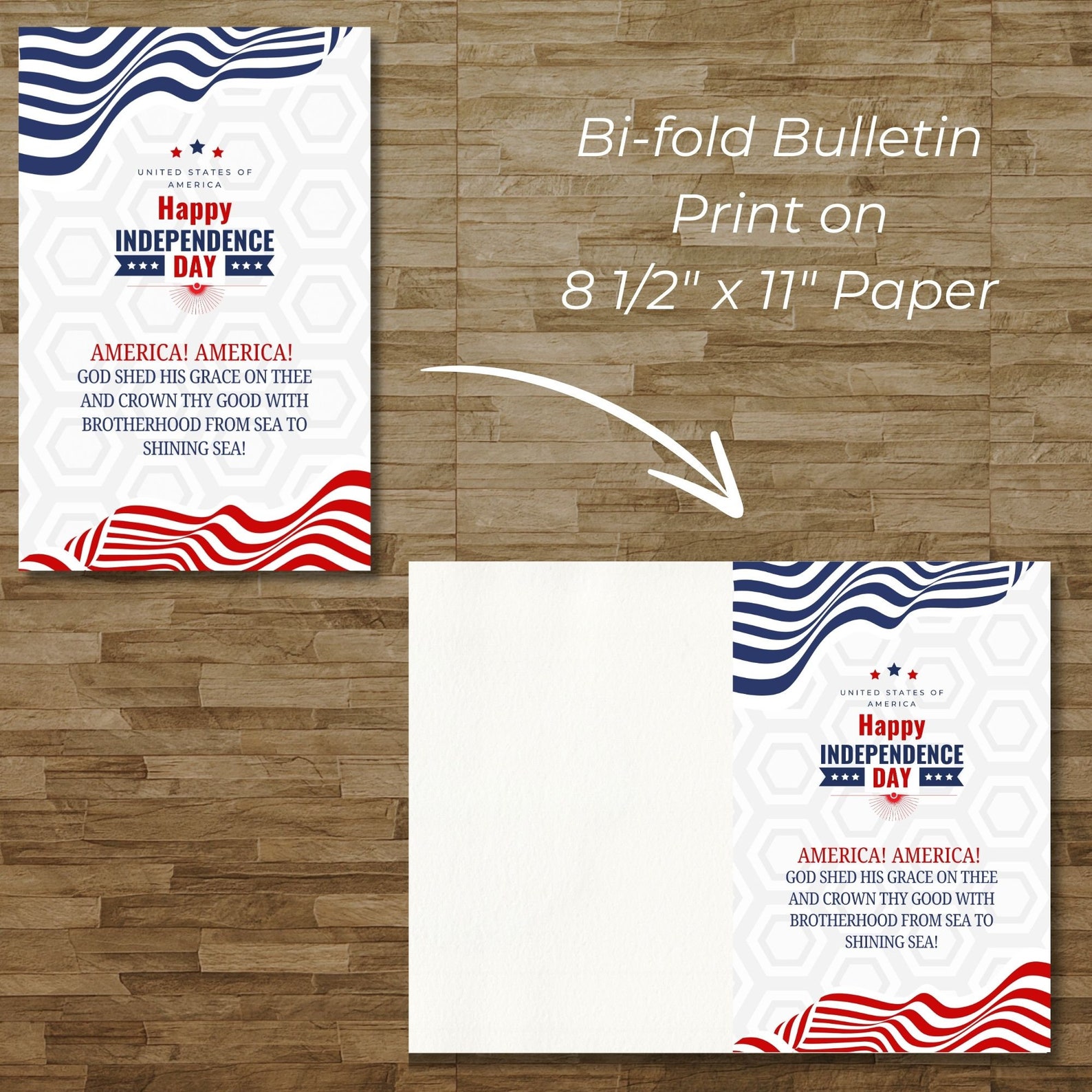 Independence Day July 4th America the Beautiful Patriotic Church ...