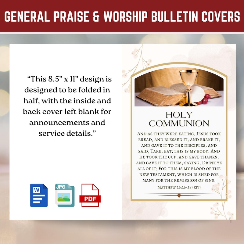 Communion Sunday Bulletin Covers - Etsy