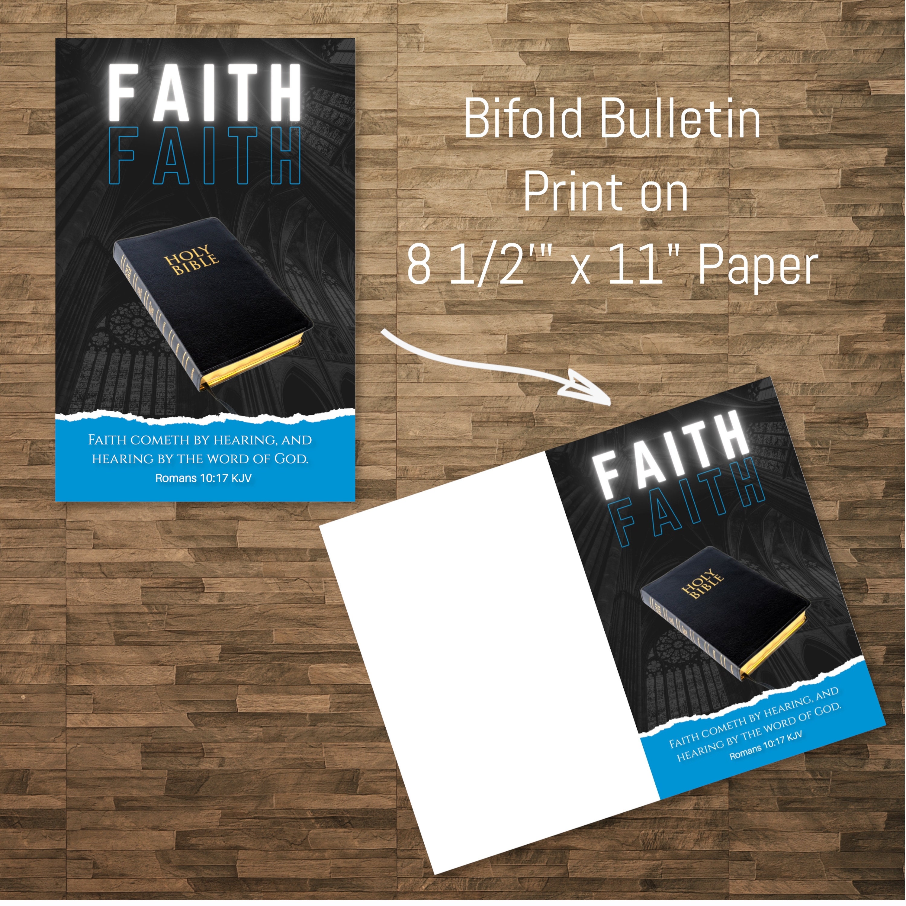 Printable Worship Church Bulletin Cover, Faith Cometh by Hearing ...
