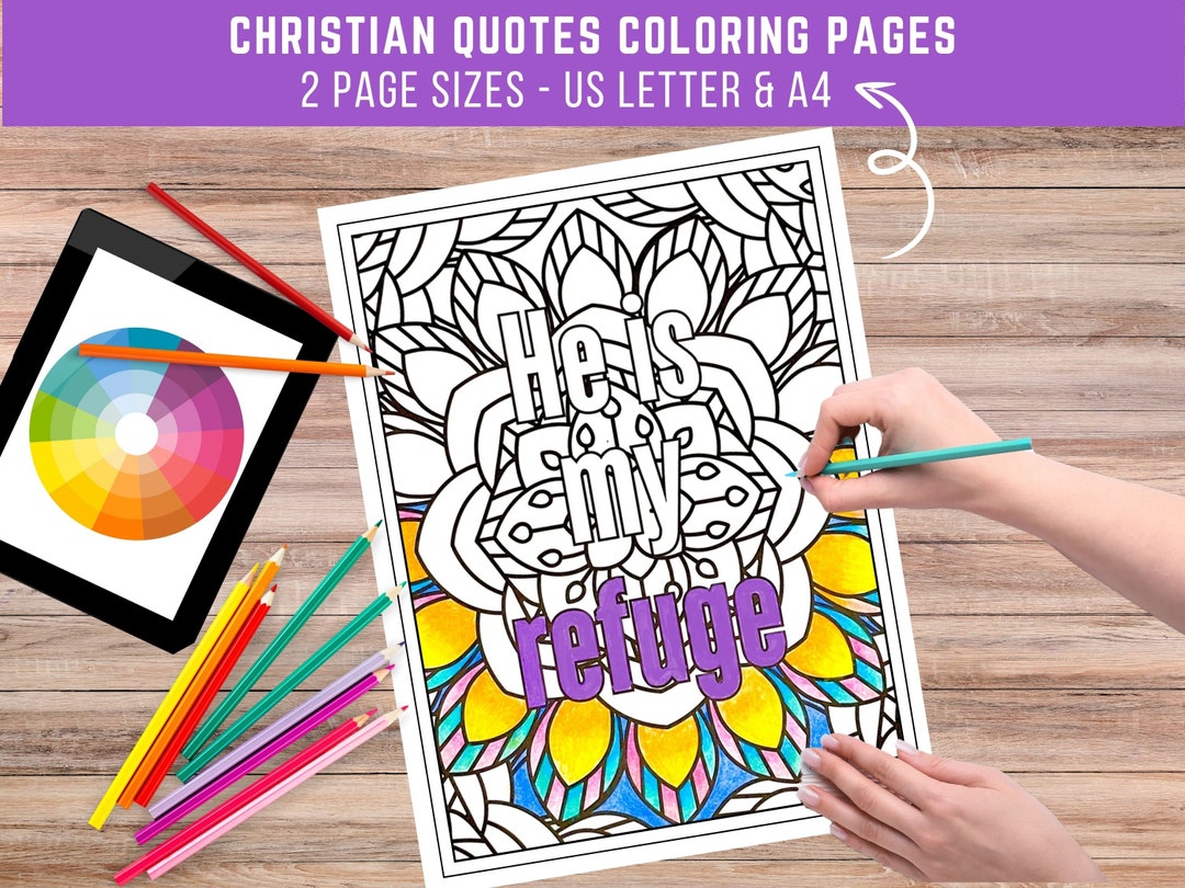 Printable Inspirational Bible Verse Coloring Page Bundle, 12 Pages of ...