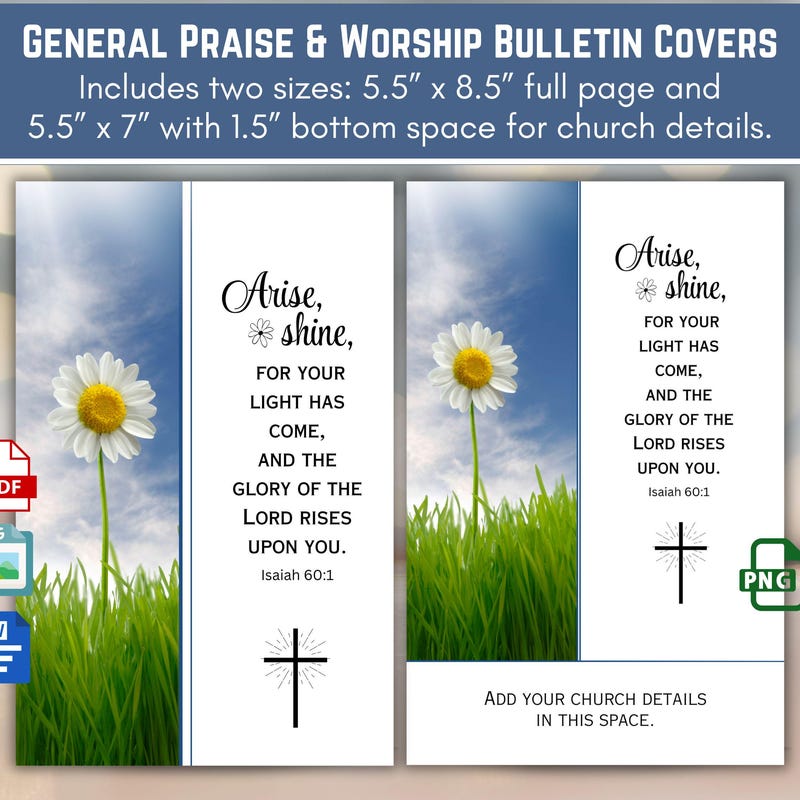 Spring Church Bulletin Cover - Etsy