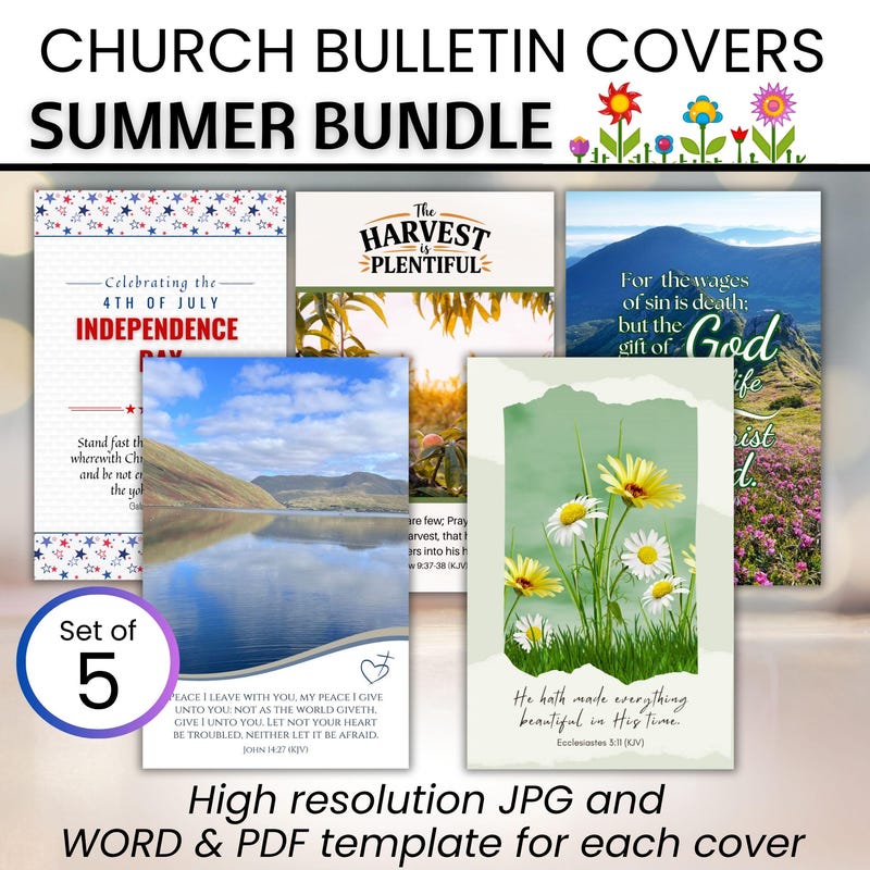 Church Bulletin Covers for July - Etsy