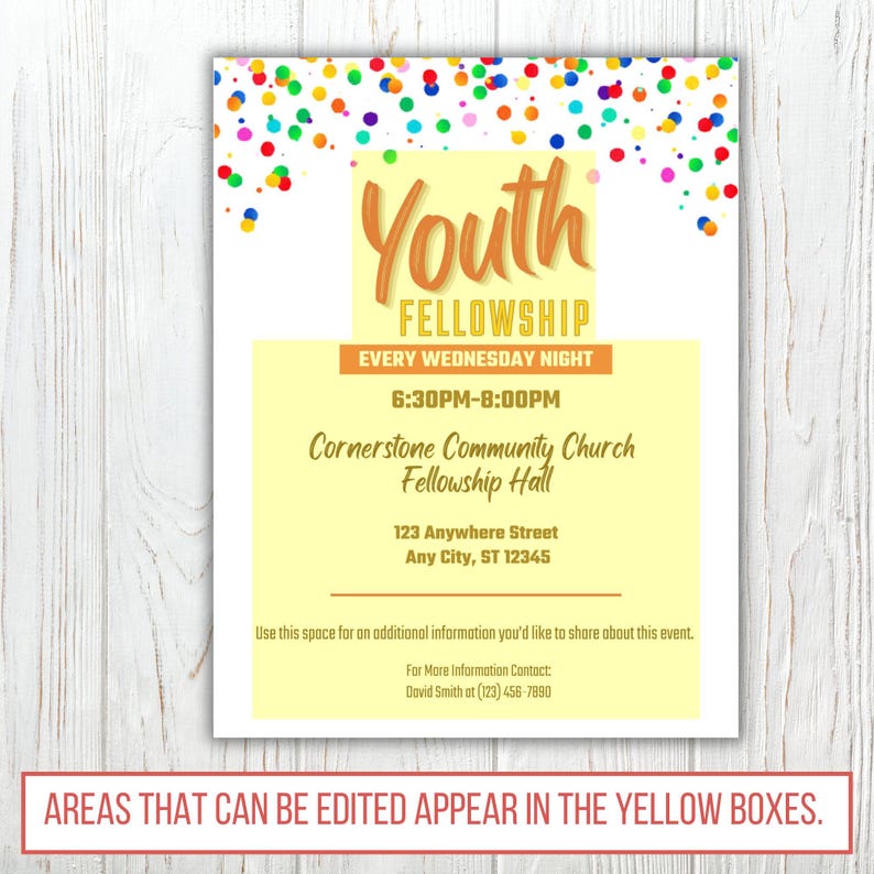 Weekly Youth Fellowship Bundle Printable Promotion Templates, Flyer ...